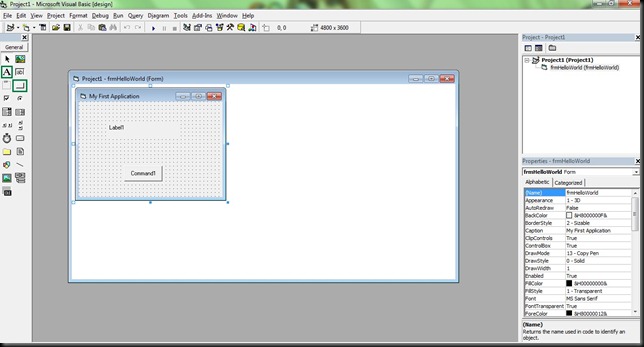 Creating Your First Visual Basic Applet : A Hello World Application ...
